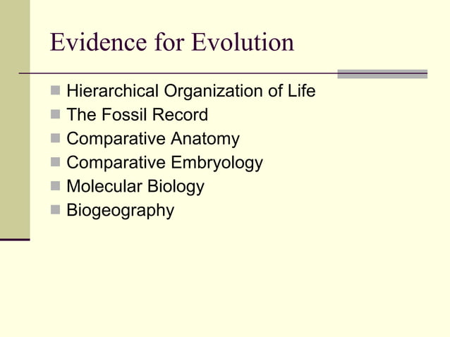 Evidence For Evolution | PPT