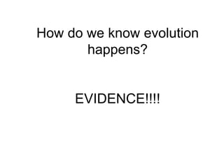 Evidence For Evolution | PPT