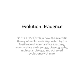 Evidence for evolution powerpoint | PPT