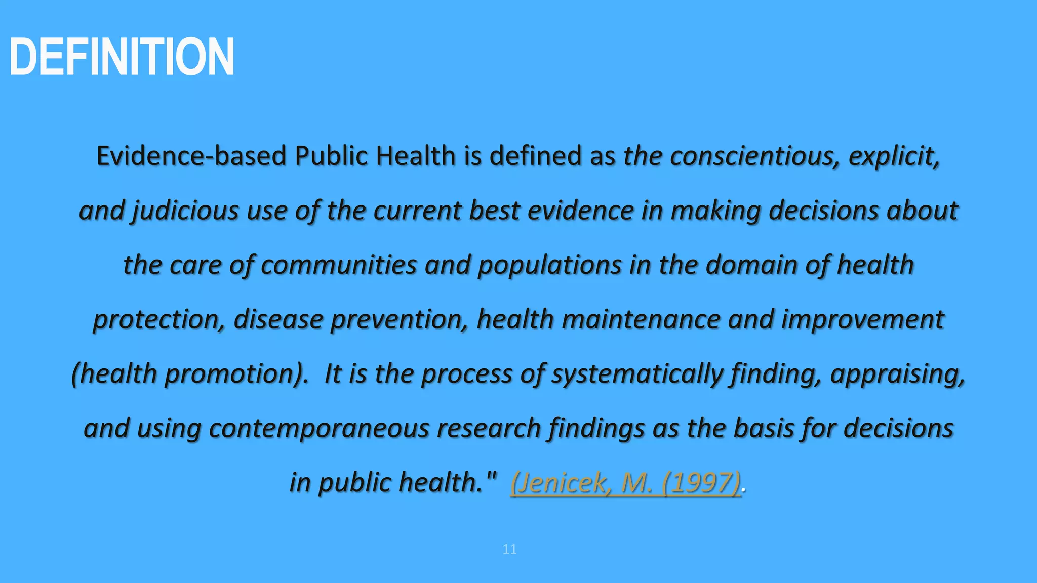 Evidence for Public Health Decision Making | PPTX