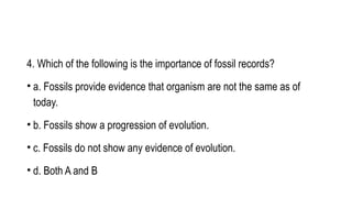 EVIDENCE FROM FOSSIL RECORDS REPORT pptx | PPT