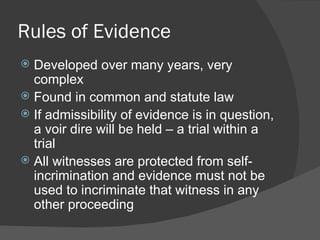 Evidence In The Criminal Courts | PPT