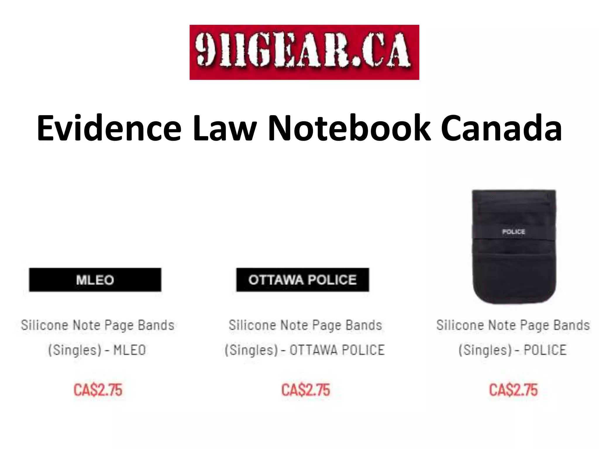 Evidence Law Notebook Canada | PPTX