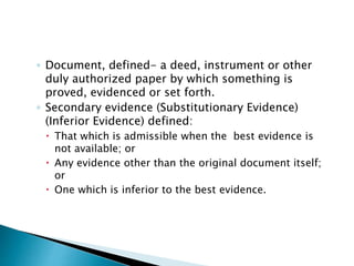 EVIDENCE POWERPOINT LECTURE REVIEWER FOR LAW STUDES | PPT