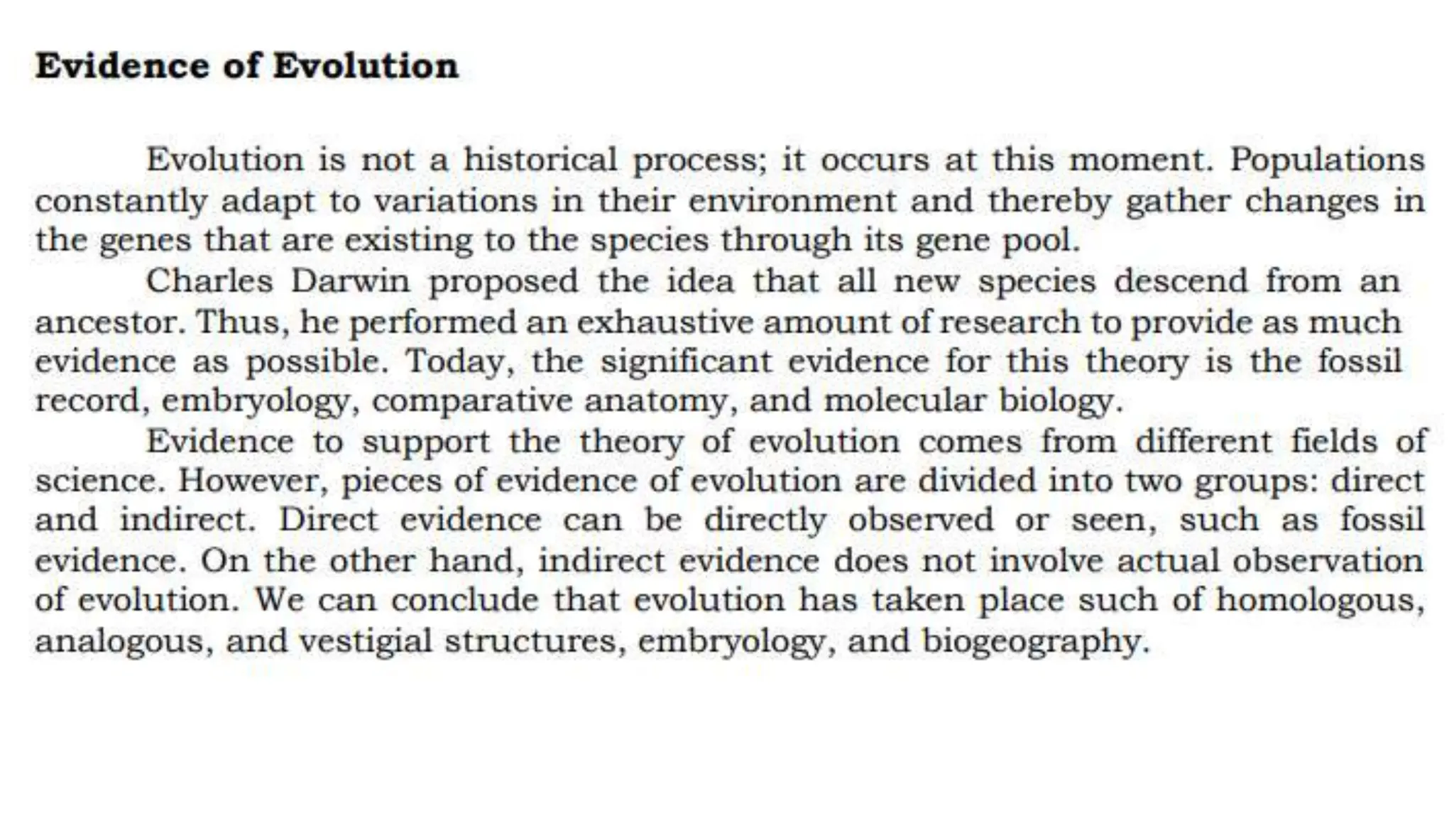 EVIDENCE OF EVOLUTION.pptx history of evolution | PPTX | Biological ...