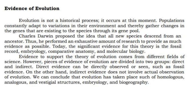 EVIDENCE OF EVOLUTION.pptx history of evolution | PPTX | Biological ...