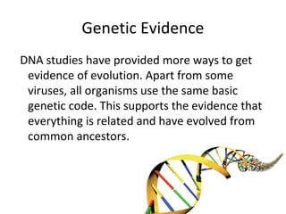Evidence of evolution biology | PPT