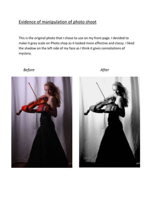 Evidence of manipulation of Photo shoot | PDF