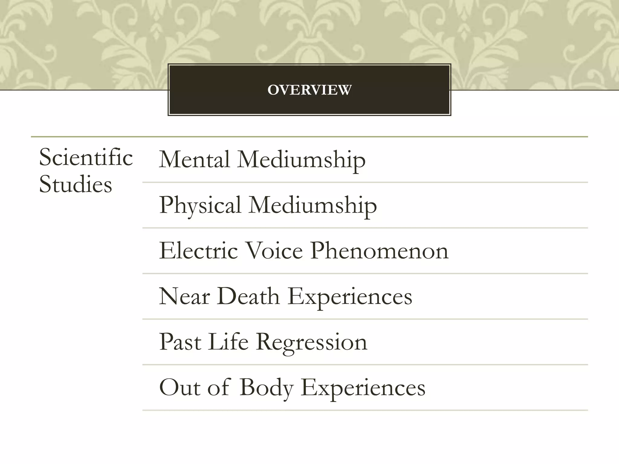 Evidence of the Afterlife (Science of Mediumship Event) | PPTX