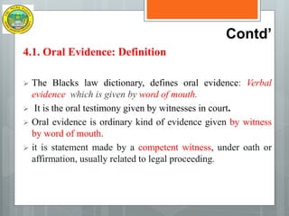 Evidence law chapter four for law students | PDF