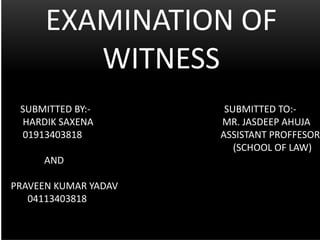 Examination of Witness | PPTX