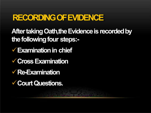 Examination of Witness | PPTX | Law