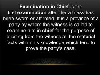 Examination of Witness | PPTX