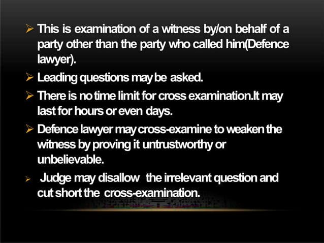 Examination of Witness | PPTX | Law