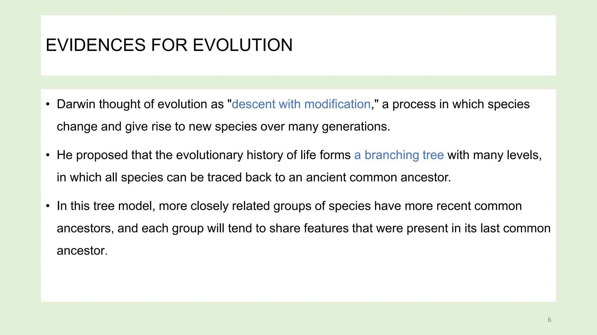 EVIDENCES FOR EVOLUTION...............pptx