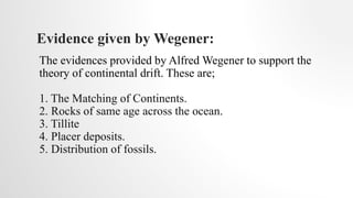 Evidences of continental drift theory | PPTX