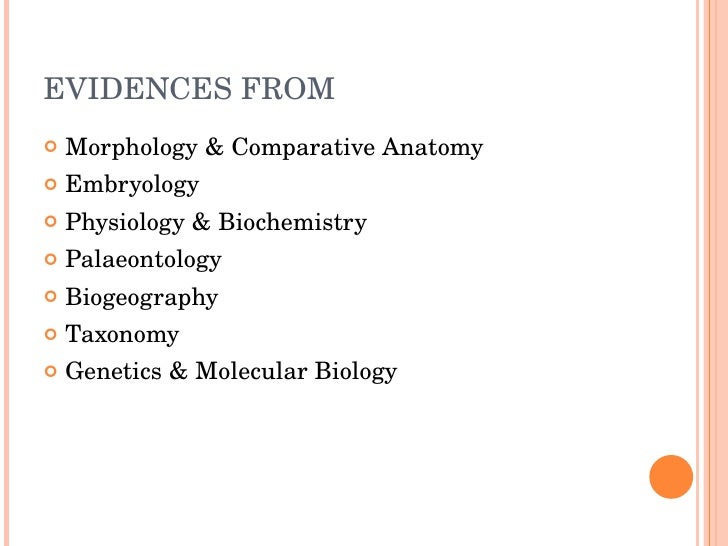 EVIDENCES OF EVOLUTION