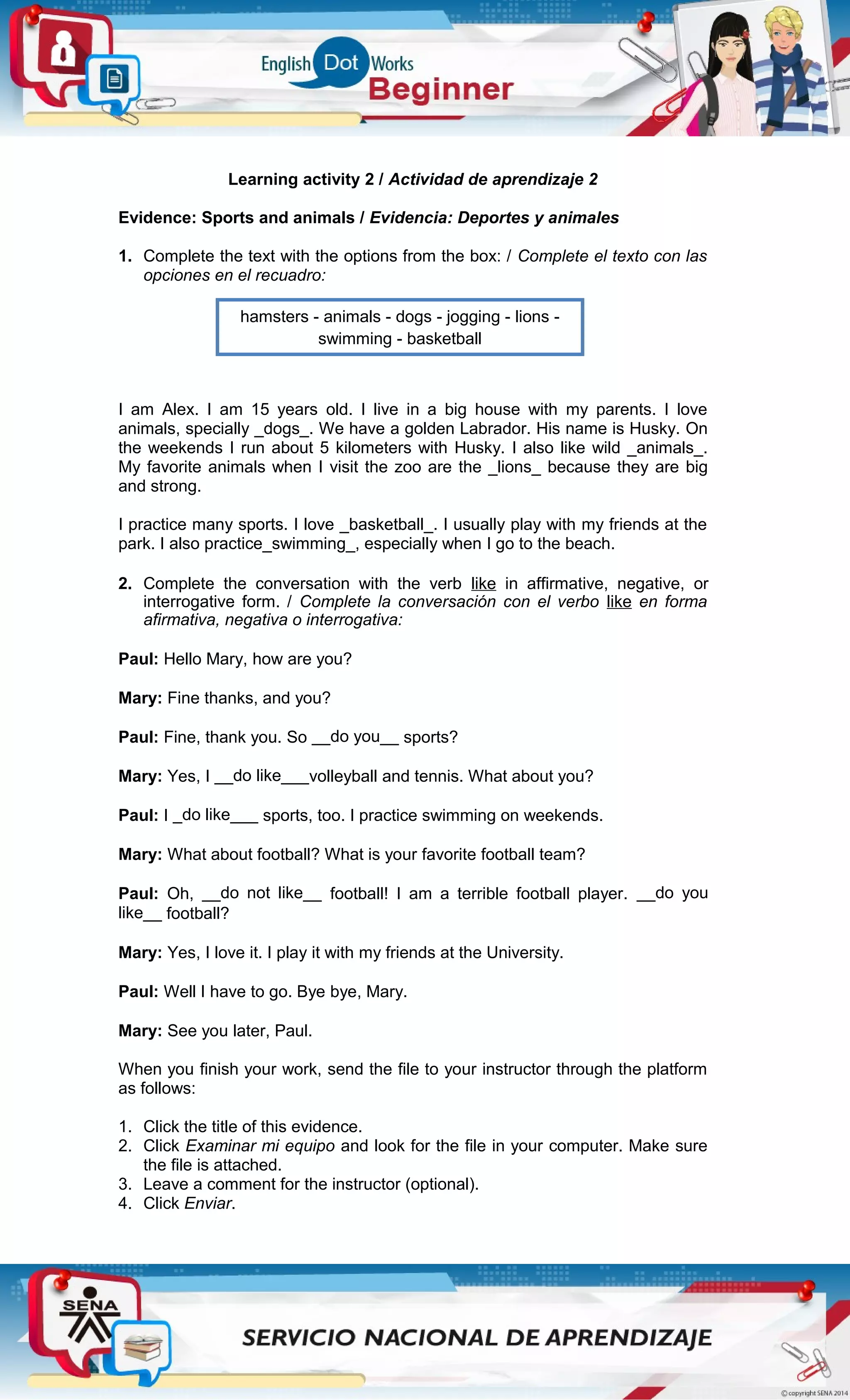 Evidence sports and_animals | DOC