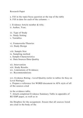 Evidence TemplateQuestion What is the evidence that _______ inter.docx