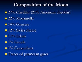 Evidence that the moon is made of cheese | PPT