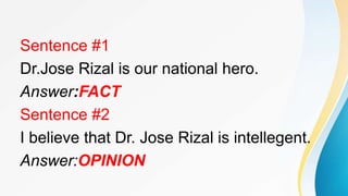 EVIDENCE TO SUPPORT FACT AND OPINION.pptx ENGLISH.ppt