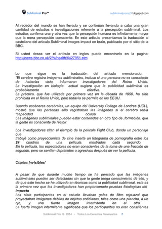 Evidencia científica sobre mensajes subliminales | PDF