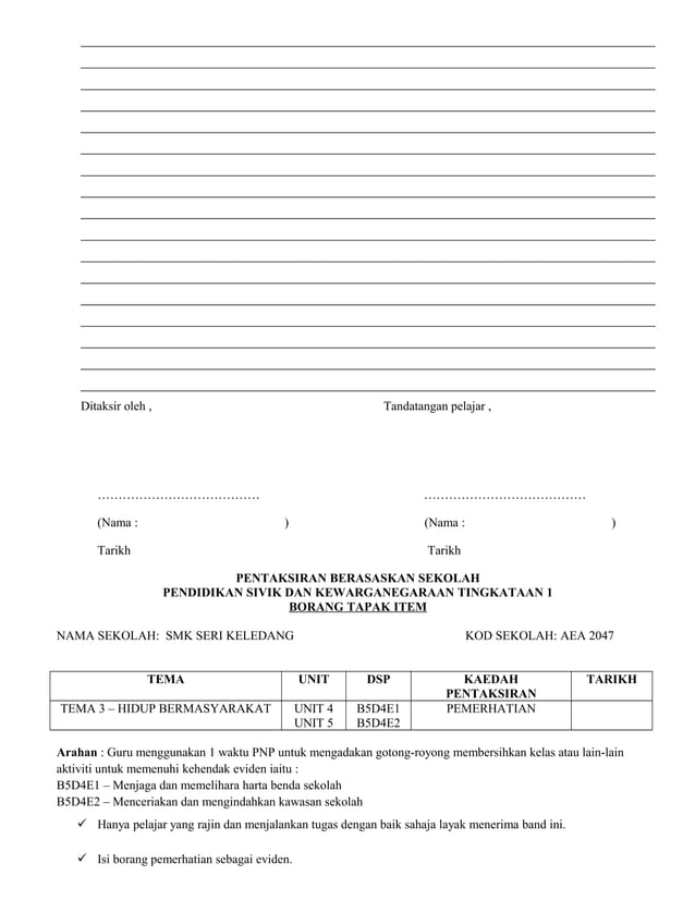 Evidens tema 3 psk tingkatan 1 | PDF