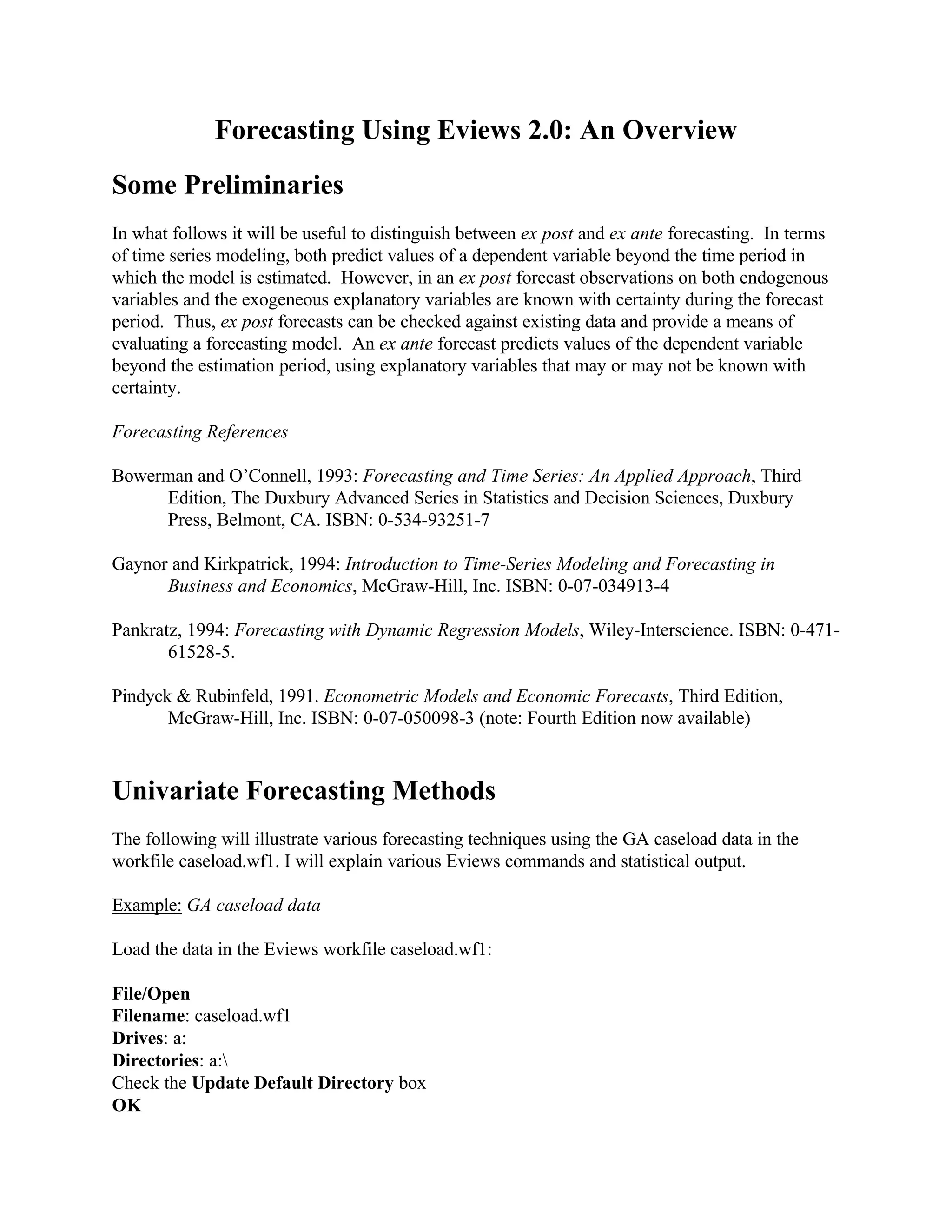 Eviews forecasting | PDF