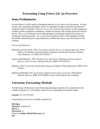 Eviews forecasting | PDF