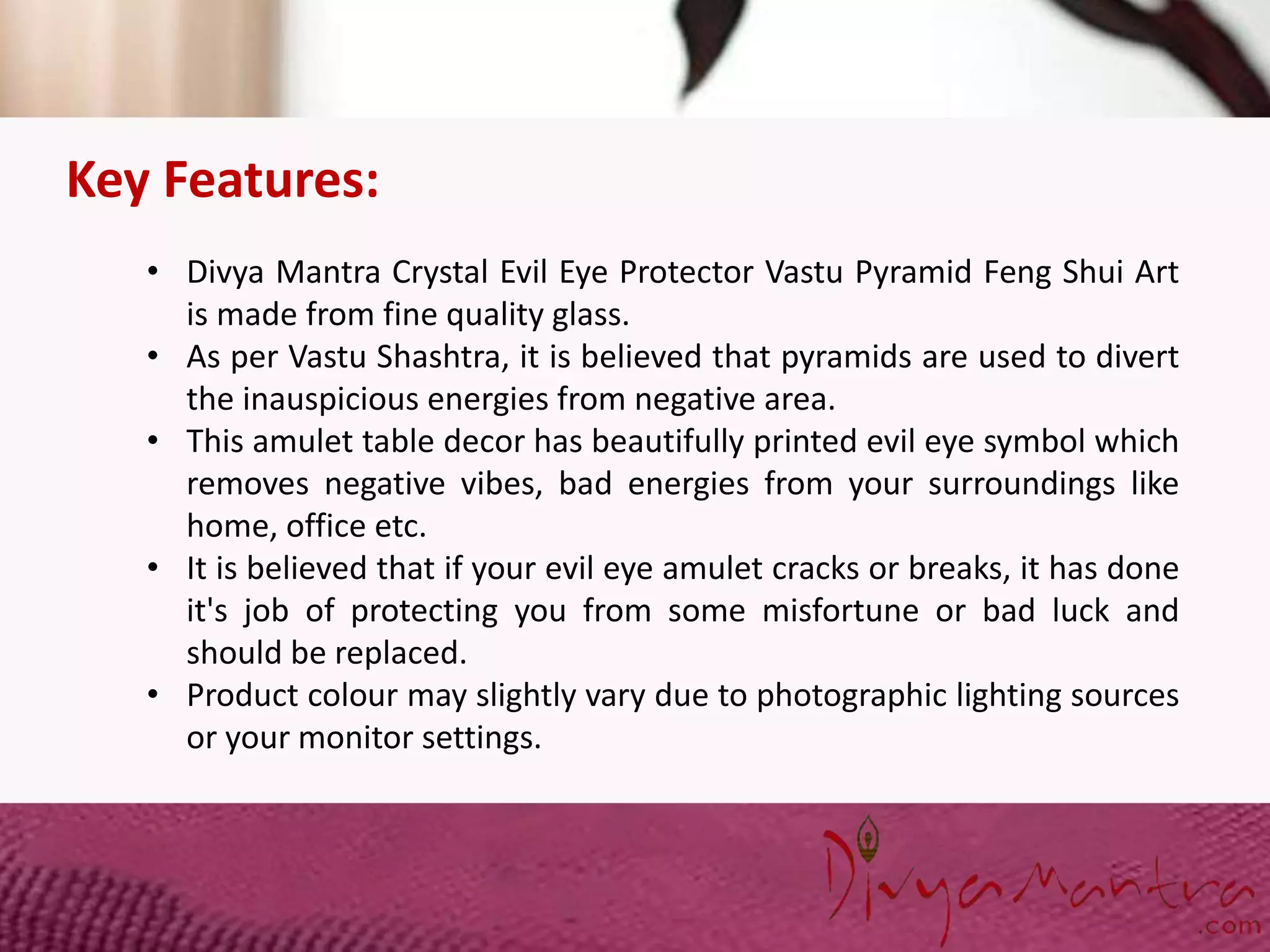 Evil eye protector vastu pyramid feng shui art | PPTX