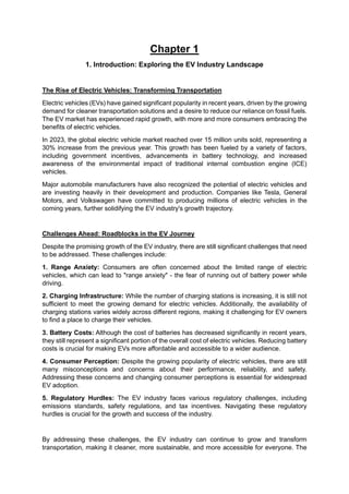 Electronic Vehicle (EV) Industry Challenges | PDF