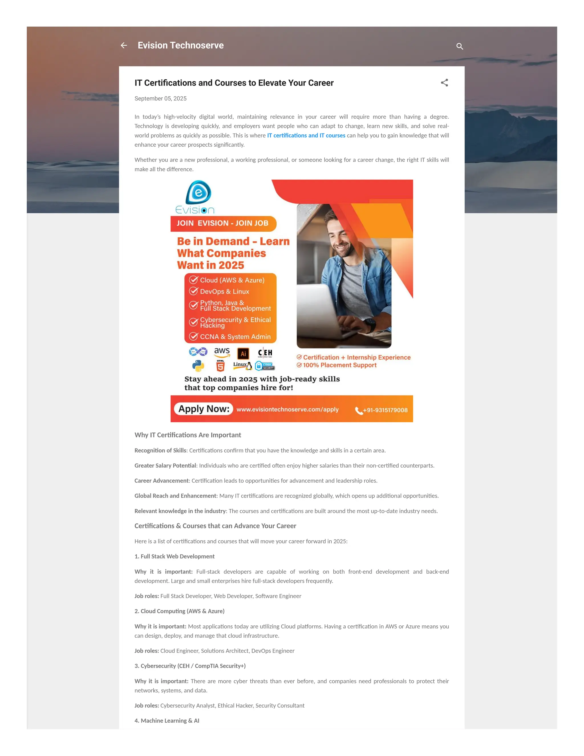 IT Certifications and Courses to Elevate Your Career | PDF