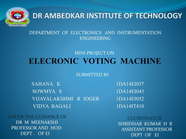 Electronic Voting Machine | PPTX