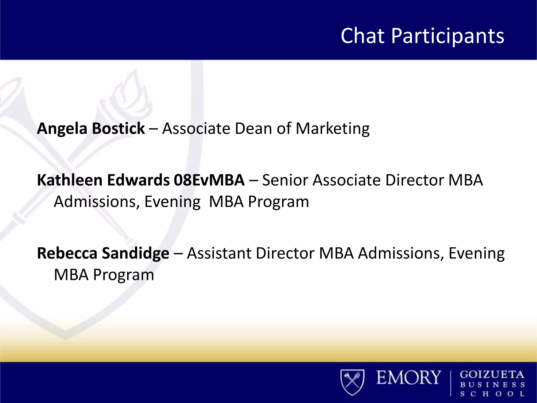 Evening MBA Admissions Ins and Outs | PPT