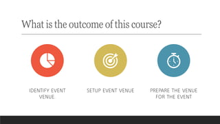 Event Management - Venue Preparation, Operation and Management | PDF