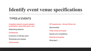 Event Management - Venue Preparation, Operation and Management | PDF