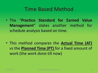 Using The Earned Value Method To Calculate Project Delays In Terms Of ...
