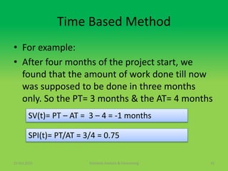 Using The Earned Value Method To Calculate Project Delays In Terms Of ...