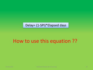 Using The Earned Value Method To Calculate Project Delays In Terms Of ...