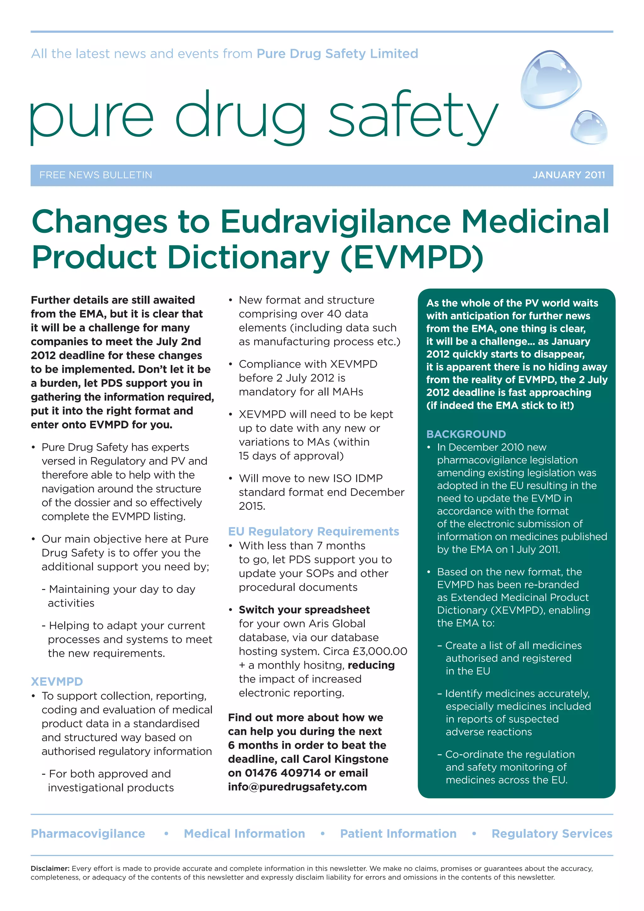 Changes to Eudravigilance Product Dictionary | PDF
