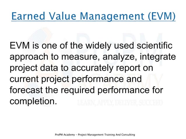 A simple approach to understanding Earned Value Management | PPT