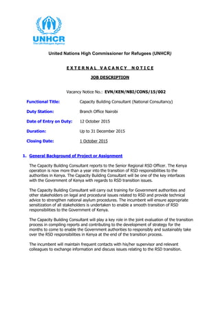 VACANCY: Capacity Building Consultant (National Consultancy) | PDF