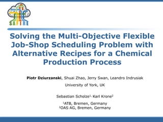 Solving the Multi-Objective Flexible Job-Shop Scheduling Problem with ...
