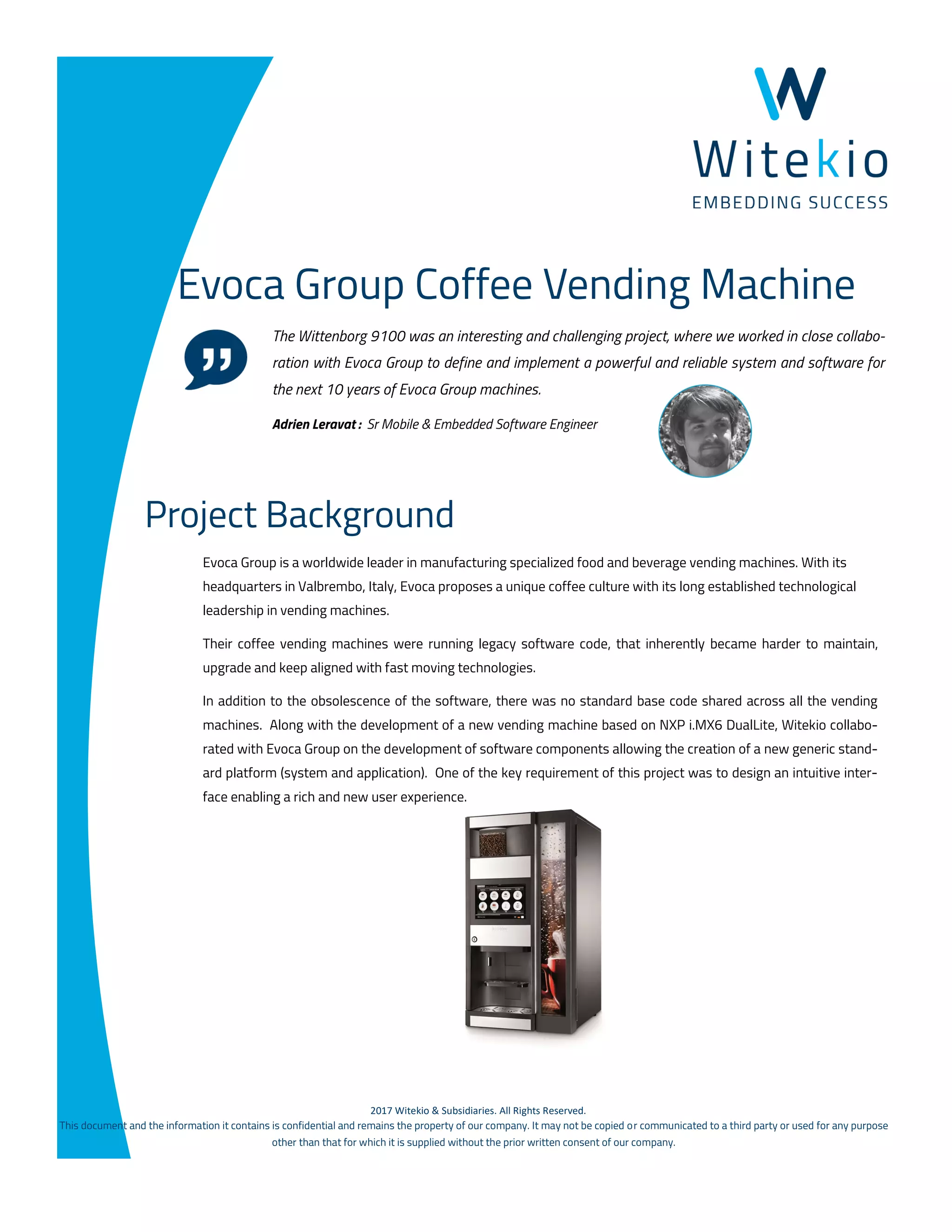 Evoca Group - Smart connected coffee vending machine | PDF
