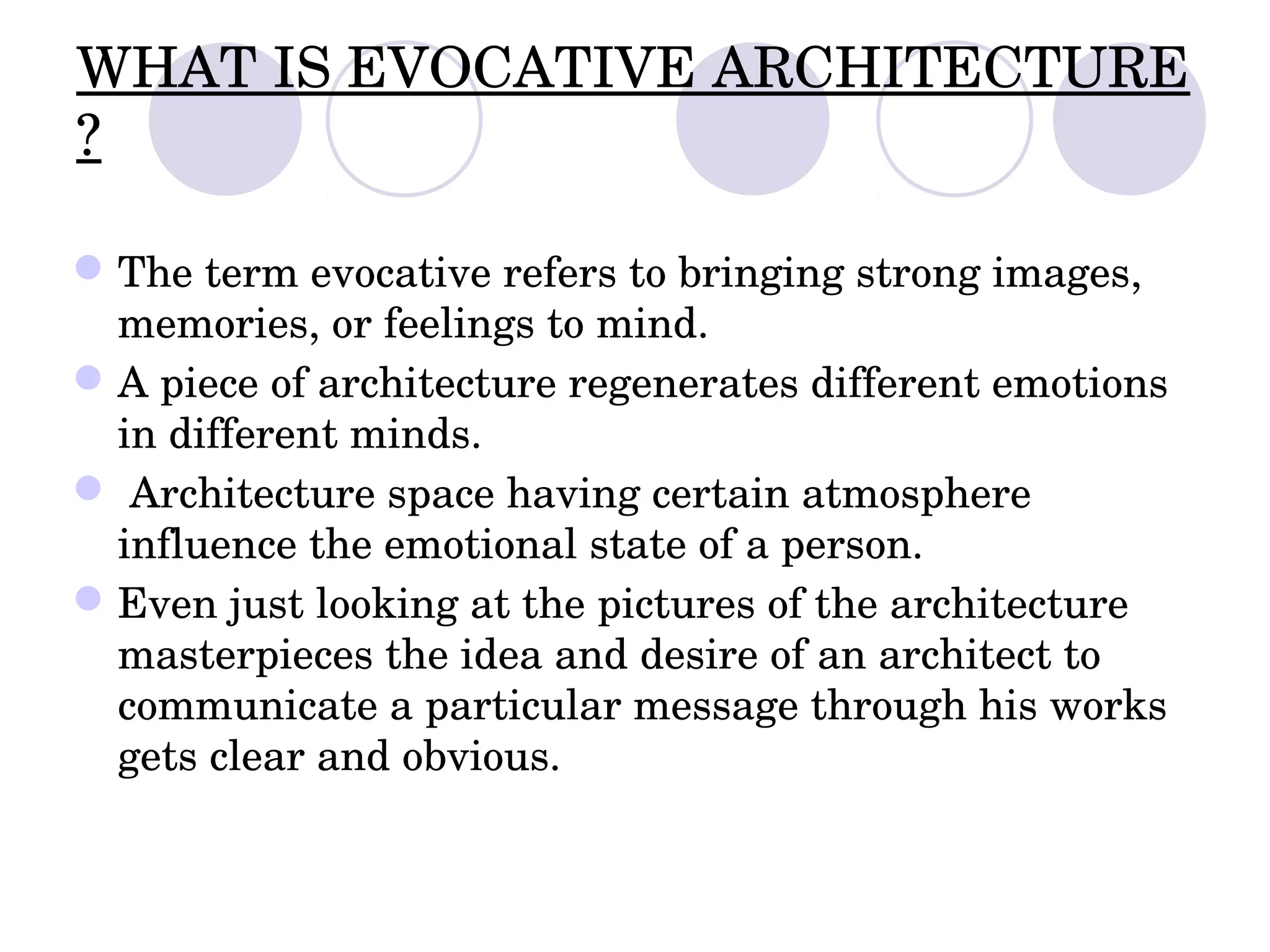 evocative architecture_final | PPT