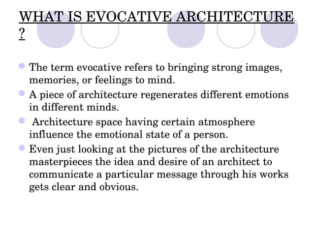 evocative architecture_final | PPT