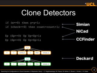 Searching for Configurations in Clone Evaluation: A Replication Study ...