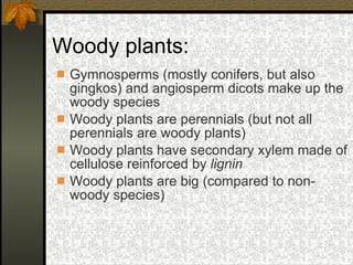 Evol and dist of woody plants | PPT