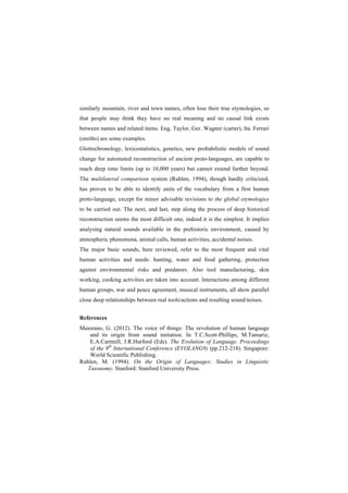 Origin of human proto-language and historical languages from natural ...