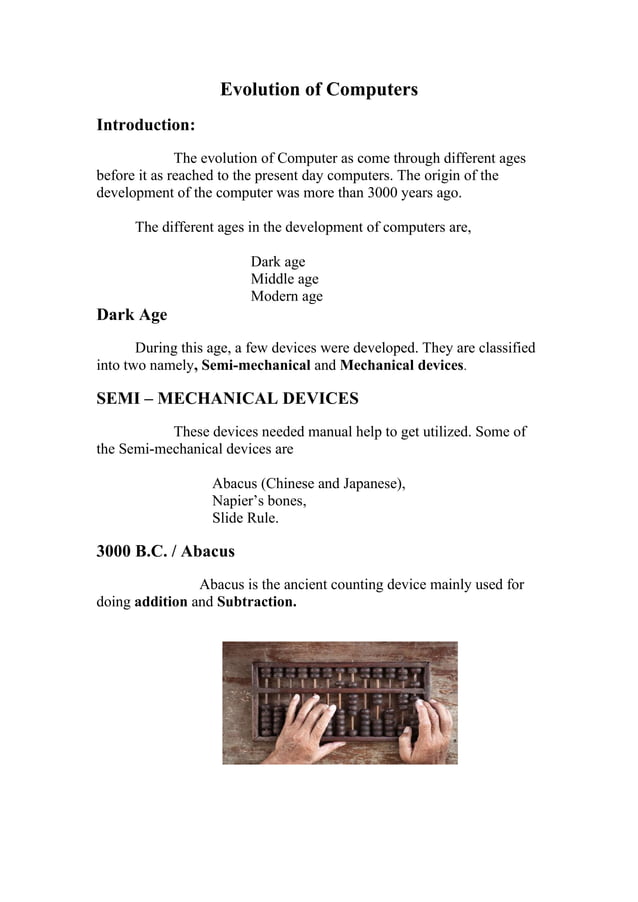 Evolauion of computer converted | PDF